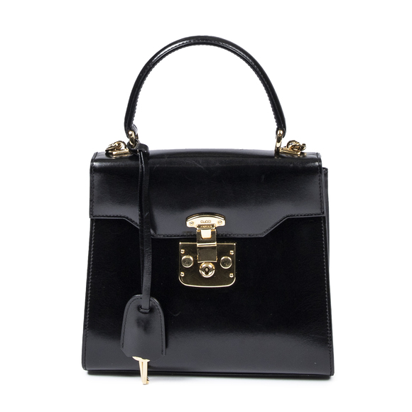 Gucci | Bags | Gucci Lady Lock Top Handle In Black Patent Leather ...